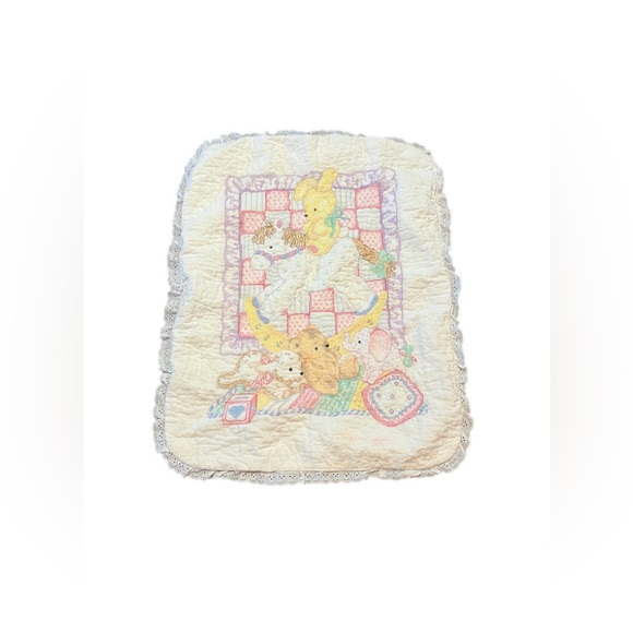 Bedding | Toys Rabbit Rocking Horse Handmade Cross Stitch Baby Quilt ...